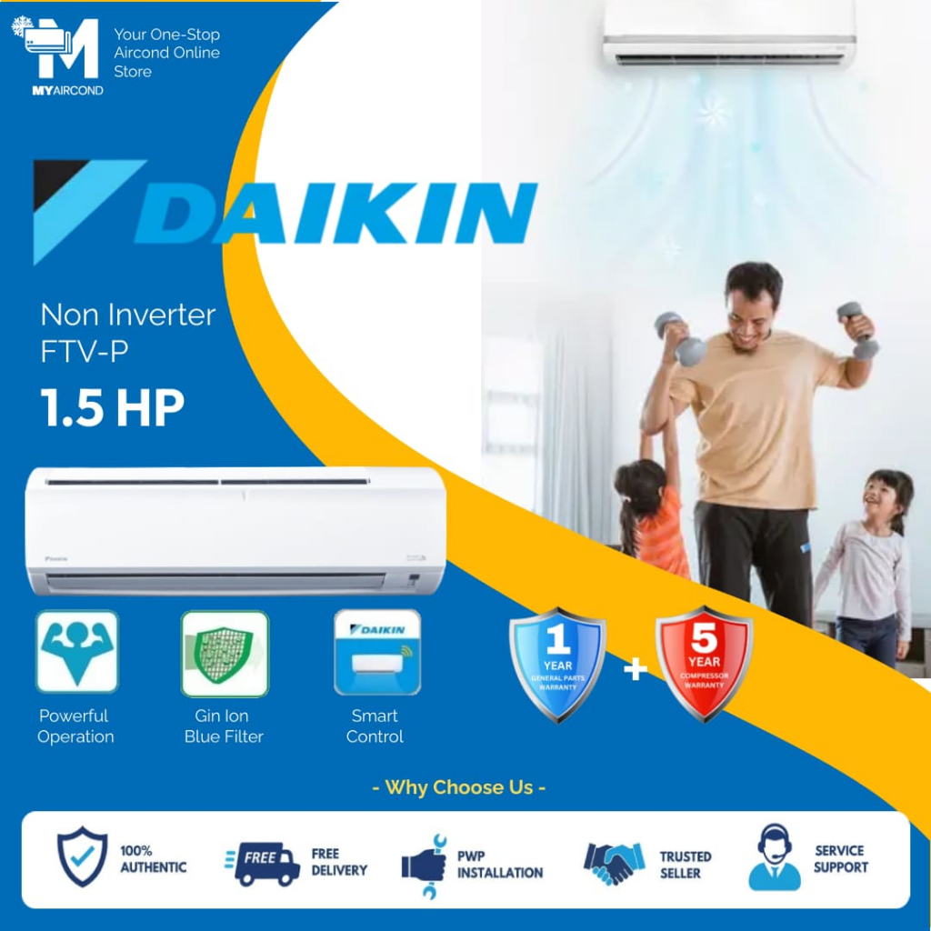 [FREE SHIPPING KL & SELANGOR ] Daikin Air Conditioner 1.5HP FTV-P series R32 Non inverter ...