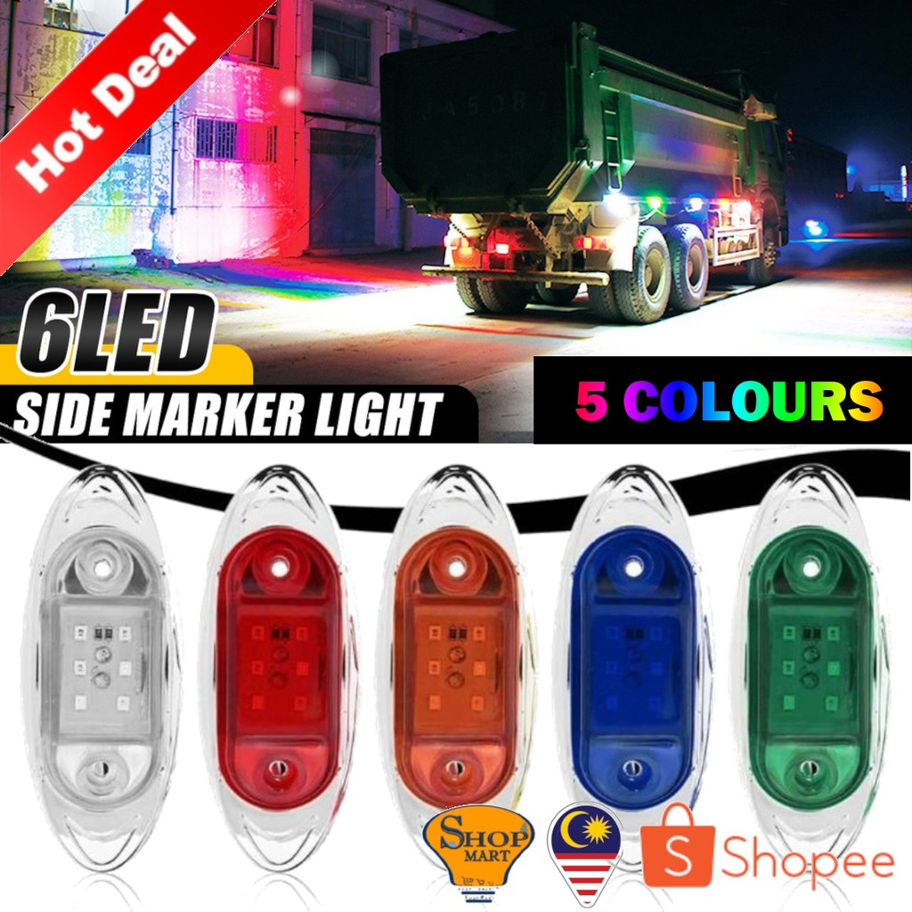 24V Lorry Side Marker Led Signal Light Warning Lamp 12V Car Van Lampu ...
