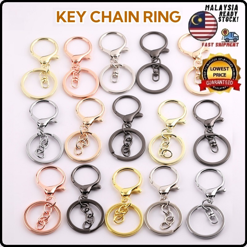 [1 PCS] DIY Keychain Rings Keychain Holder Flat Head Keychain Ring ...