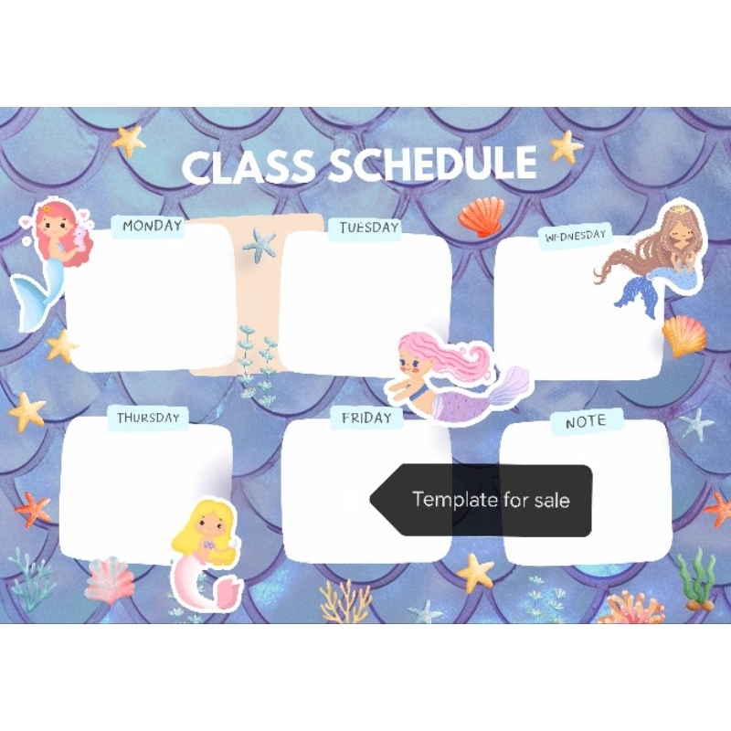 PRINTABLE TEMPLATE CLASS SCHEDULE MERMAID PDF | Shopee Malaysia