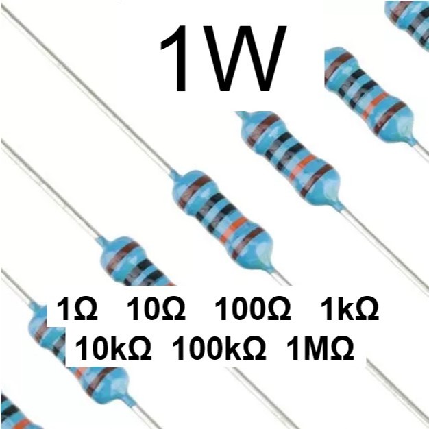 (20pcs) 1W Metal Film Resistor - (1 ohm to 1M ohm) - 1% Tolerance - Perintang Elektronik 1 Watt ...