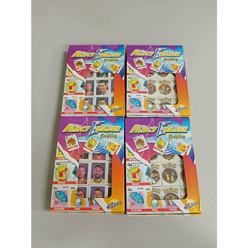 FANCY ERASER (48's/BOX) POKEMON GO / FOOTBALL / T-SHIRT (12 TYPE CAN ...