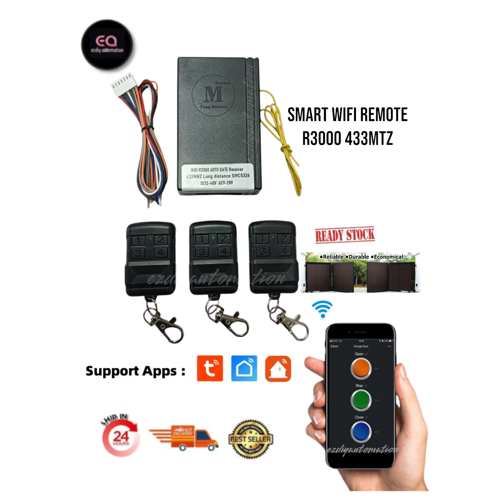 Autogate Smart Wifi R3000 Remote Receiver Control 4CH 433mtz (Receiver ...