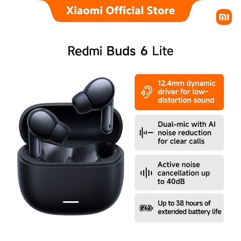 Redmi Buds 6 Lite 12.4mm driver/up to 38h battery life/Dual-mic/AI ...