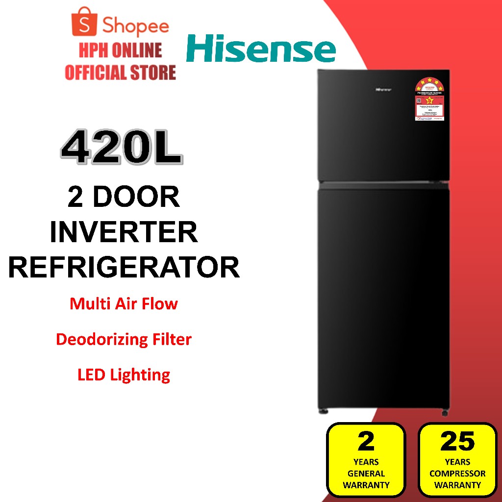 Hisense 200L -420L 2 Door Inverter Fridge Refrigerator RT208N4ASN ...