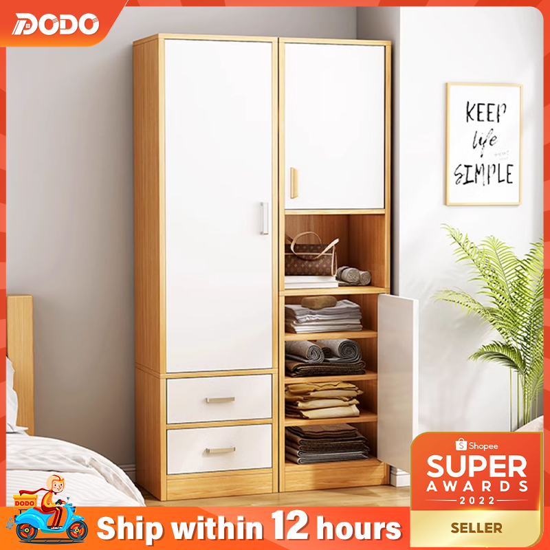 DO Wardrobe Clothes Storage Cabinet With Drawer Cupboard Almari Baju ...
