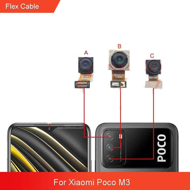 Original Front Back Camera For Xiaomi Poco M3 Main Facing Camera Module ...