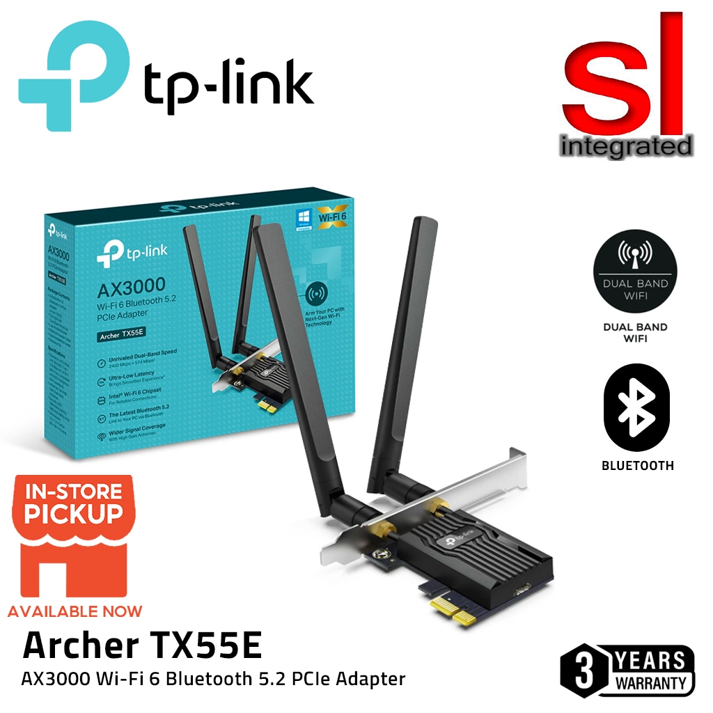 TP-Link Archer (TX50e / TX55e) AX3000 Wi-Fi 6 Bluetooth 5.2 PCIe ...