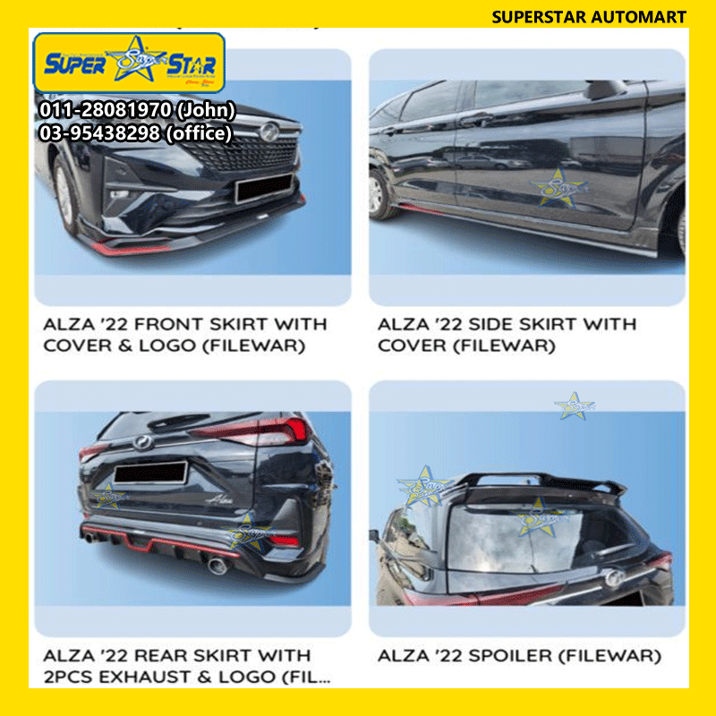 PERODUA ALZA 2022 FILEWAR BODYKIT (NO PAINT) | Shopee Malaysia