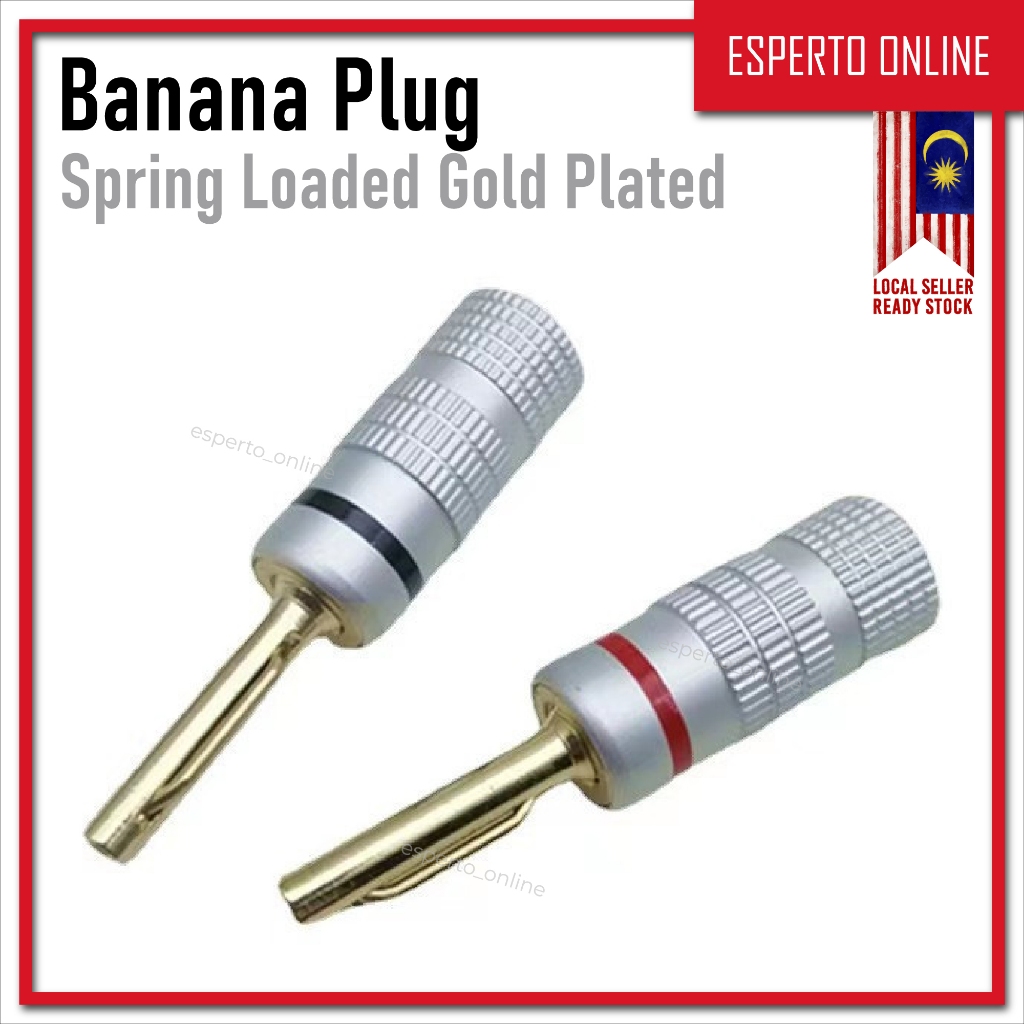 𝟐𝟒𝐡𝐫 𝐒𝐡𝐢𝐩 📦 1 piece Spring Loaded Gold Plated Banana Plug Premium ...