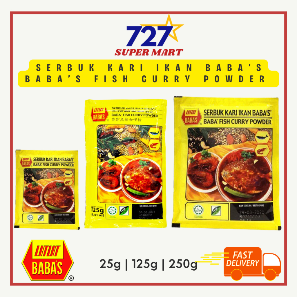 BABA'S SERBUK KARI IKAN | BABA'S FISH CURRY POWDER [ 25g | 125g | 250g ...