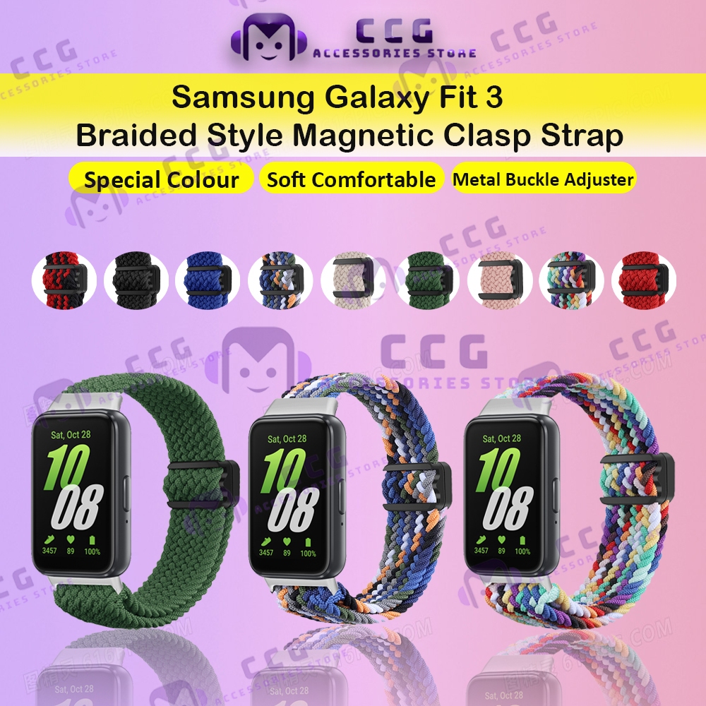 Samsung Galaxy Fit3 Braided Nylon Color Strap Samsung Fit3 Smartwatch ...