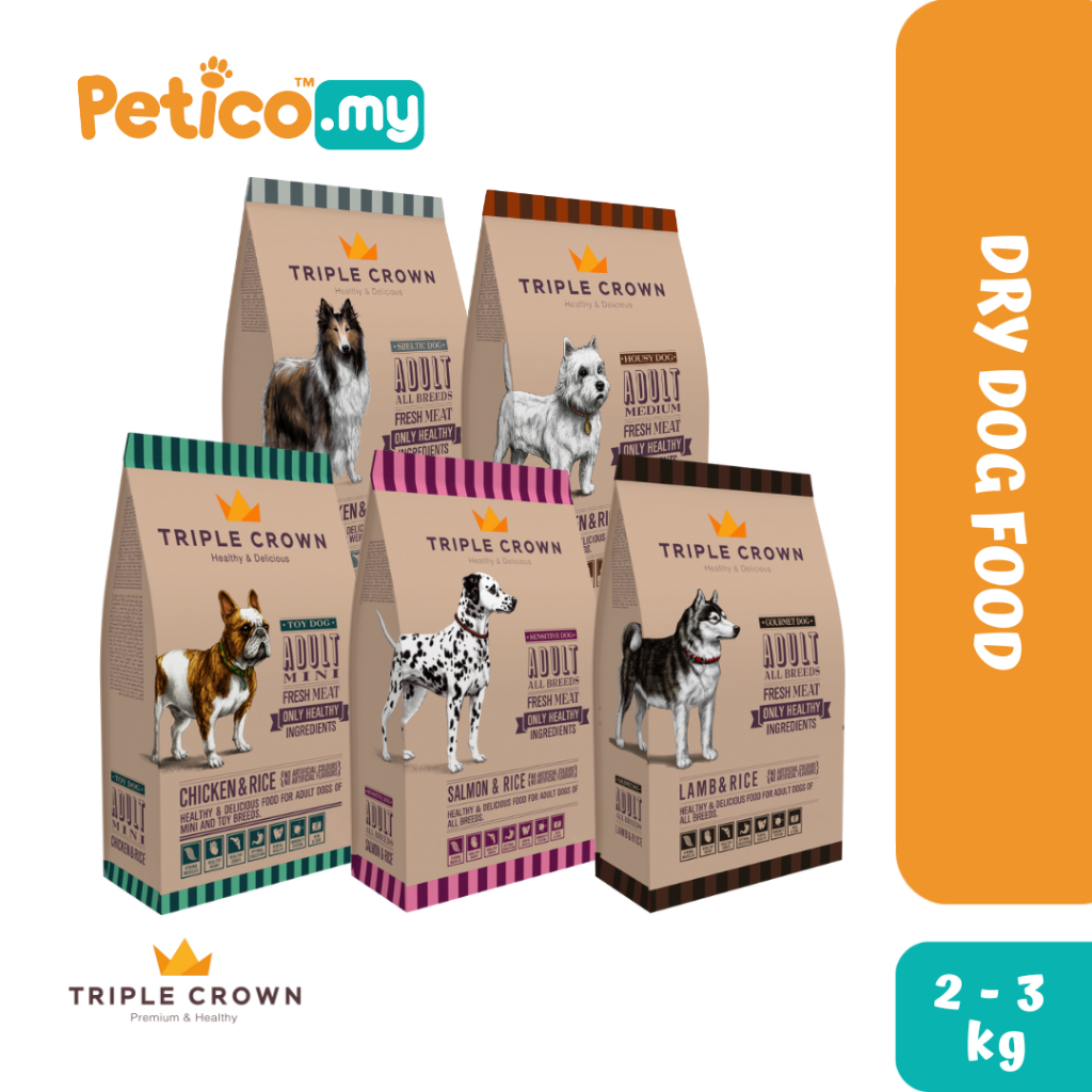 Triple Crown 2kg/3kg Dry Dog Food (Lovely Puppy/Toy Dog/Housy Dog ...