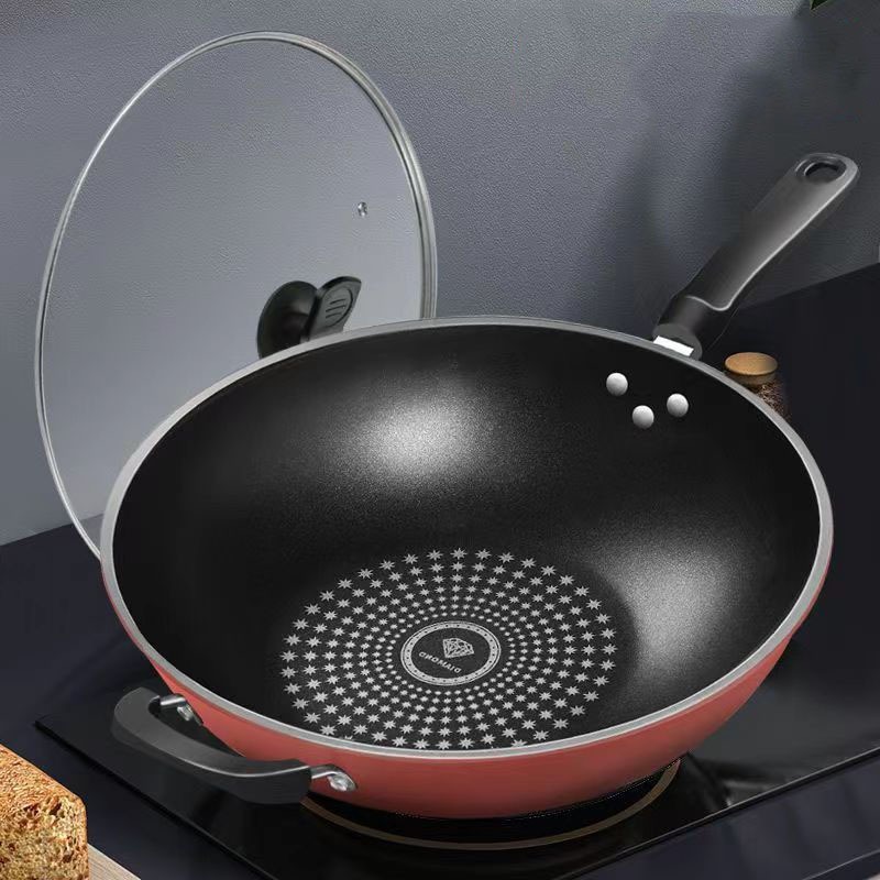 32cm/34cm Non-stick Frying Pan Diamond Frying Pan Kitchen Iron Non ...