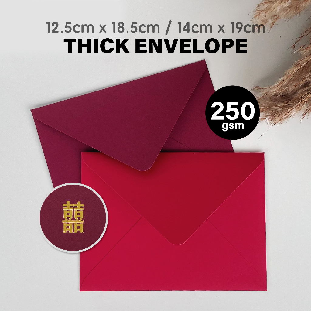 OHJOLLY 1Pcs Envelope Wedding Card 250gsm Red Envelope Wedding Envelope ...