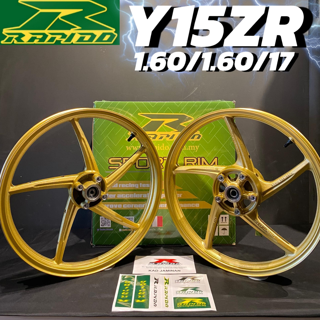 SPORT RIM RAPIDO Y15ZR 1.60/160.17 GOLD BLACK ORGINAL RAPIDO Y15 RIM ...