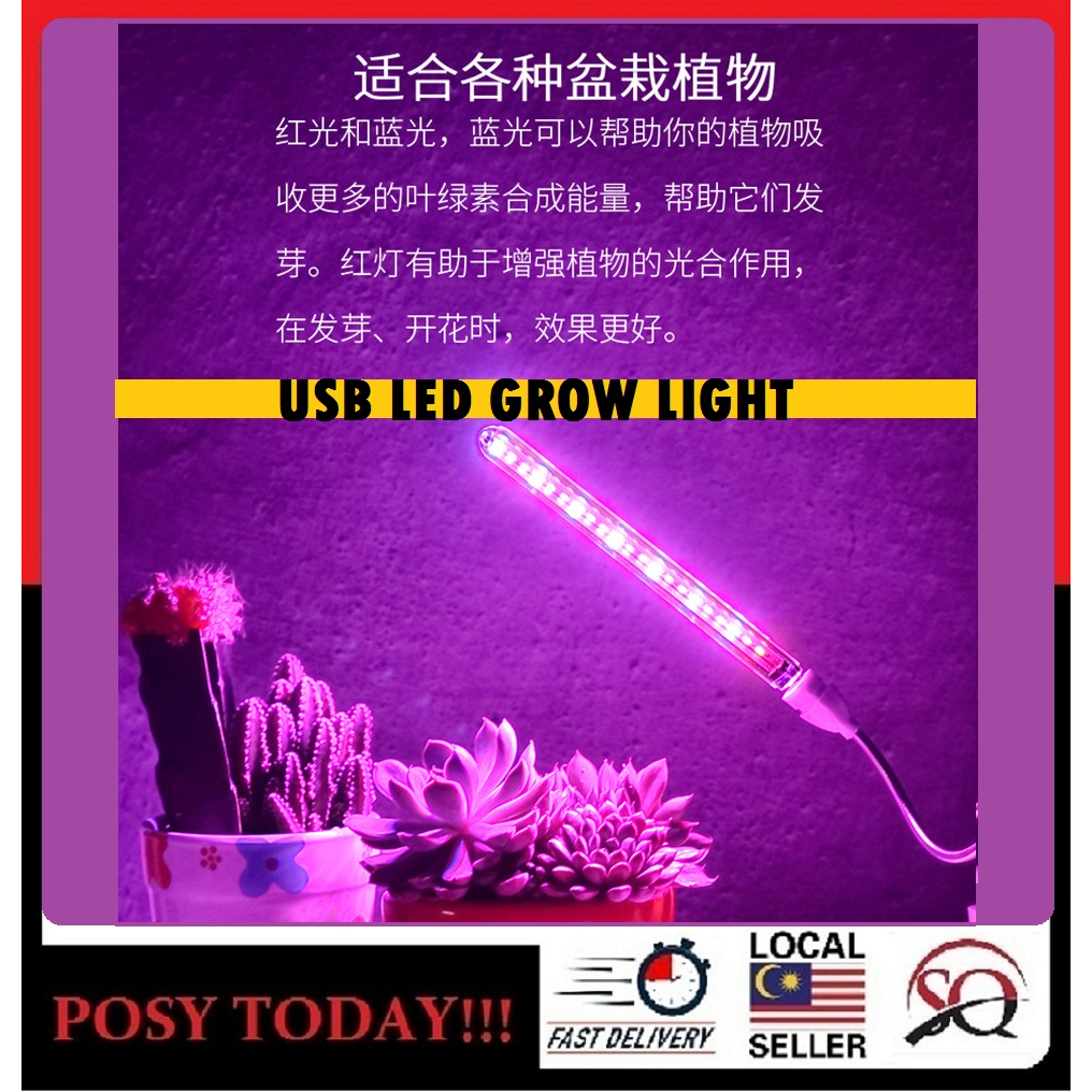 ♕LOCAL STOCK♕ USB LED Grow Lights for Indoor Plants Full Spectrum USB ...