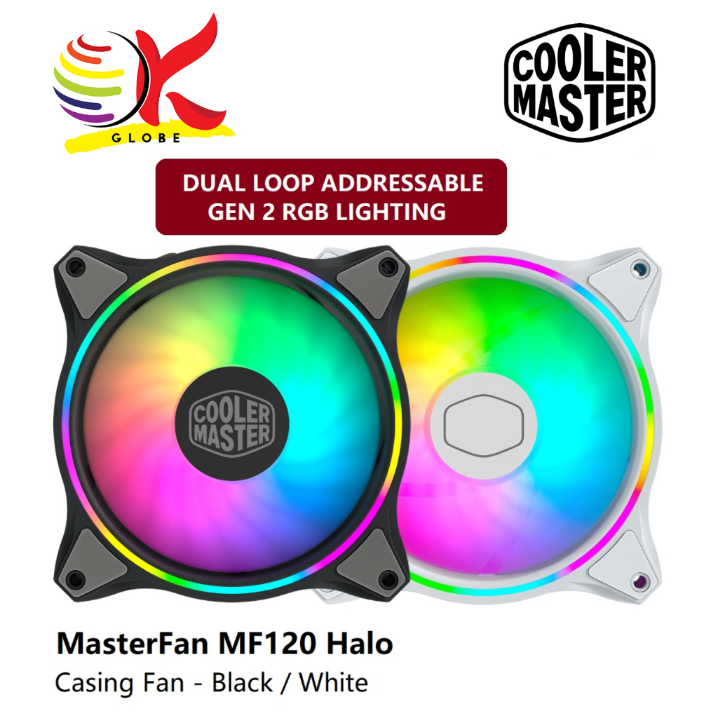 COOLER MASTER MASTERFAN MF120 HALO 1/2 ARGB 120MM DUAL LOOP ADDRESSABLE ...
