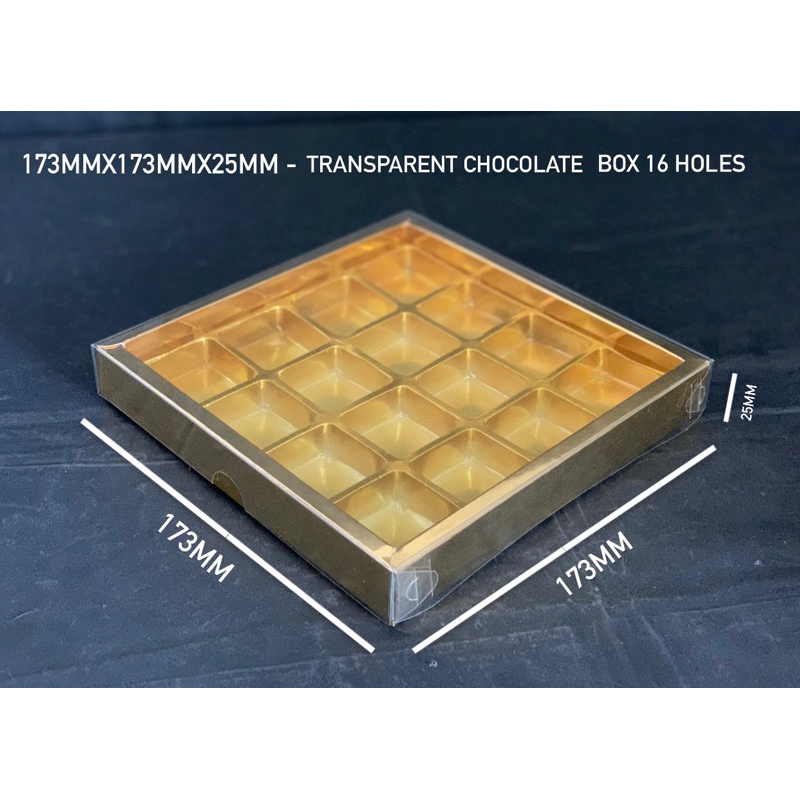 transparent chocolate box 16 holes/kotak chocolate/kotak gula-gula ...