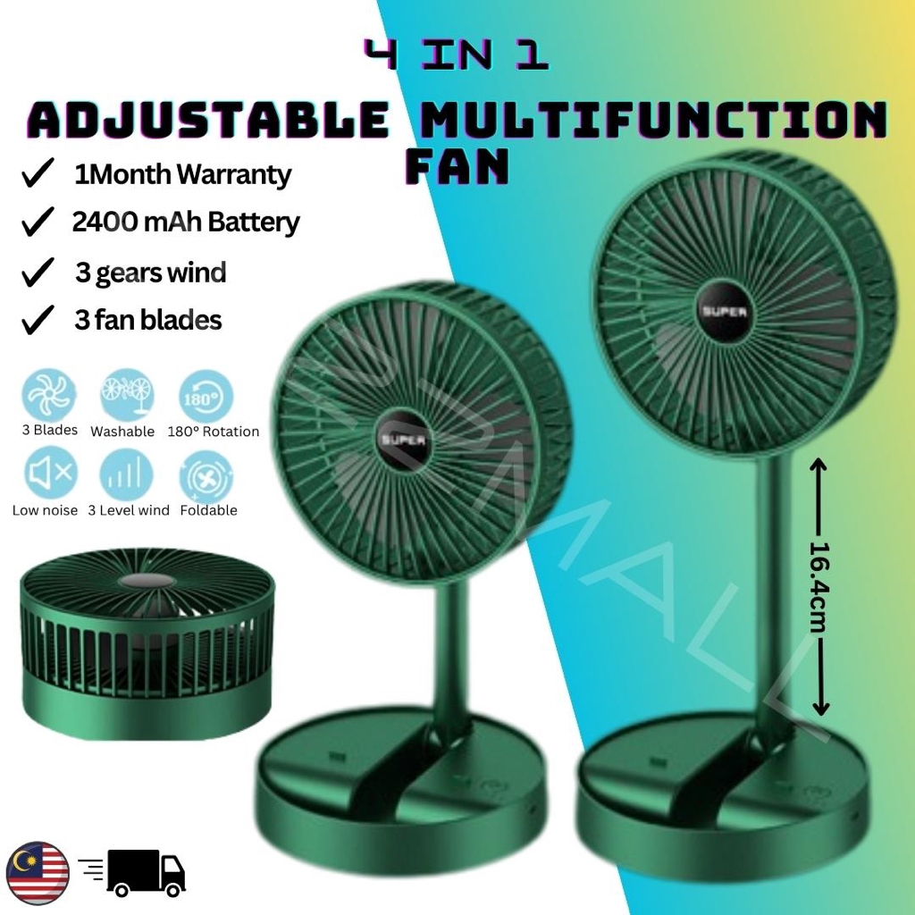 【READY STOCK】Telescopic Foldable Mini Fan Rechargeable USB Cooling ...
