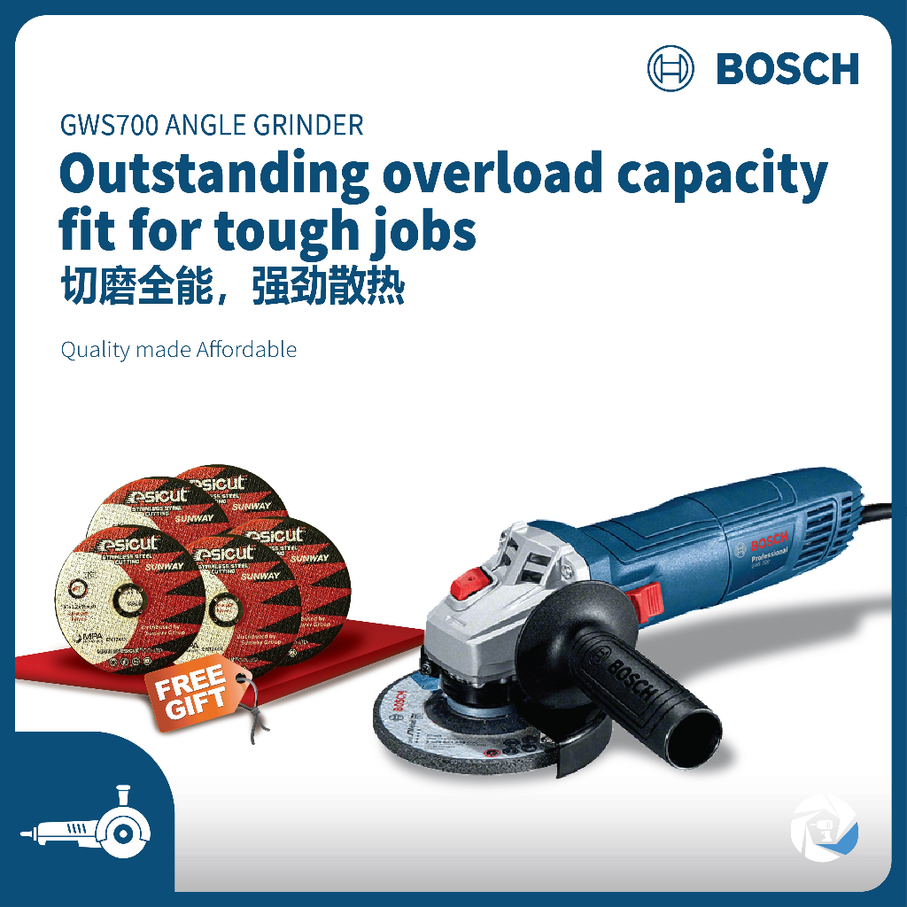 BOSCH GWS700 710W 4" 100MM CORDED ANGLE GRINDER 670W [ BOSCH CORDED ...