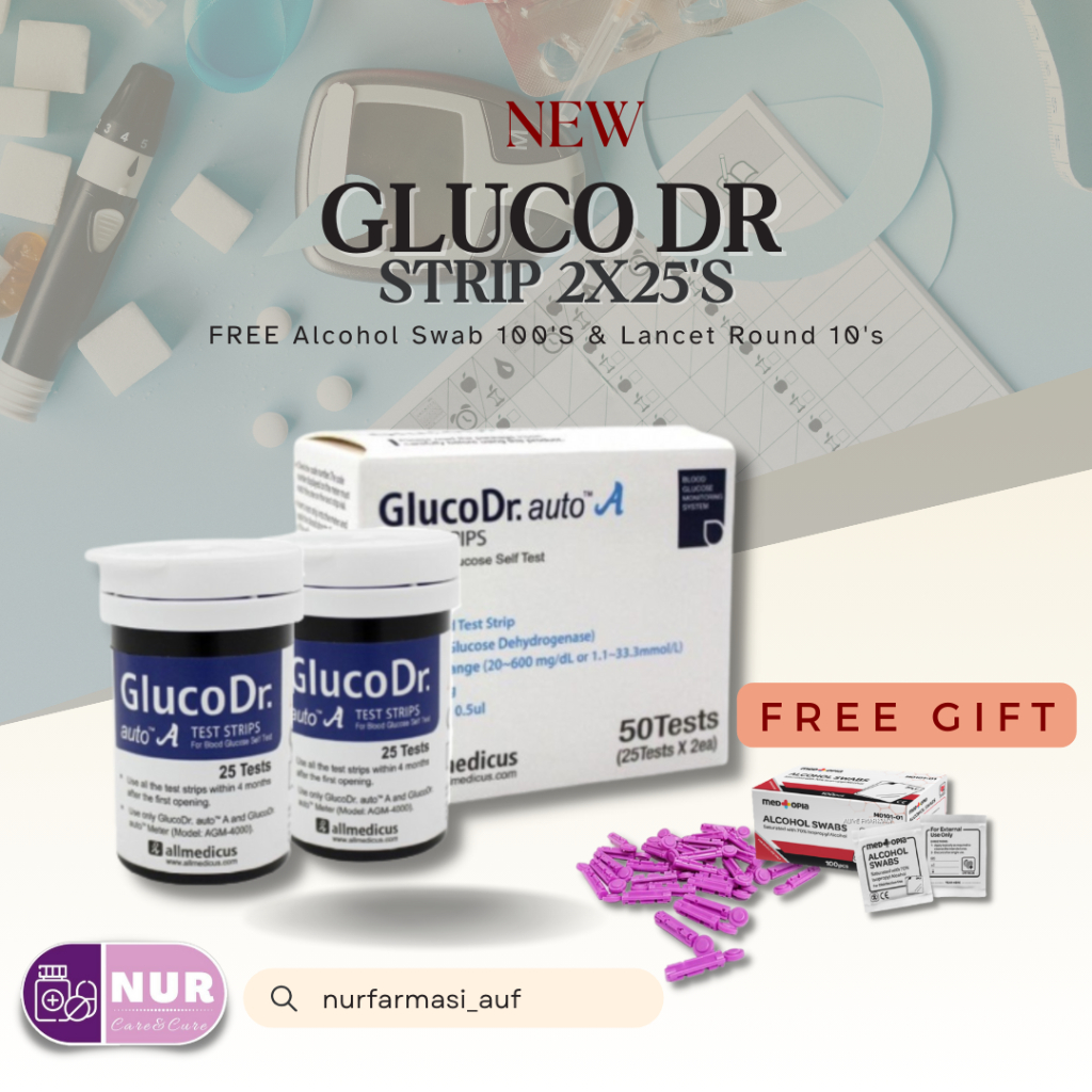 GLUCO DR.AUTO A GLUCOSE TEST STRIPS (2 X 25s) | Shopee Malaysia