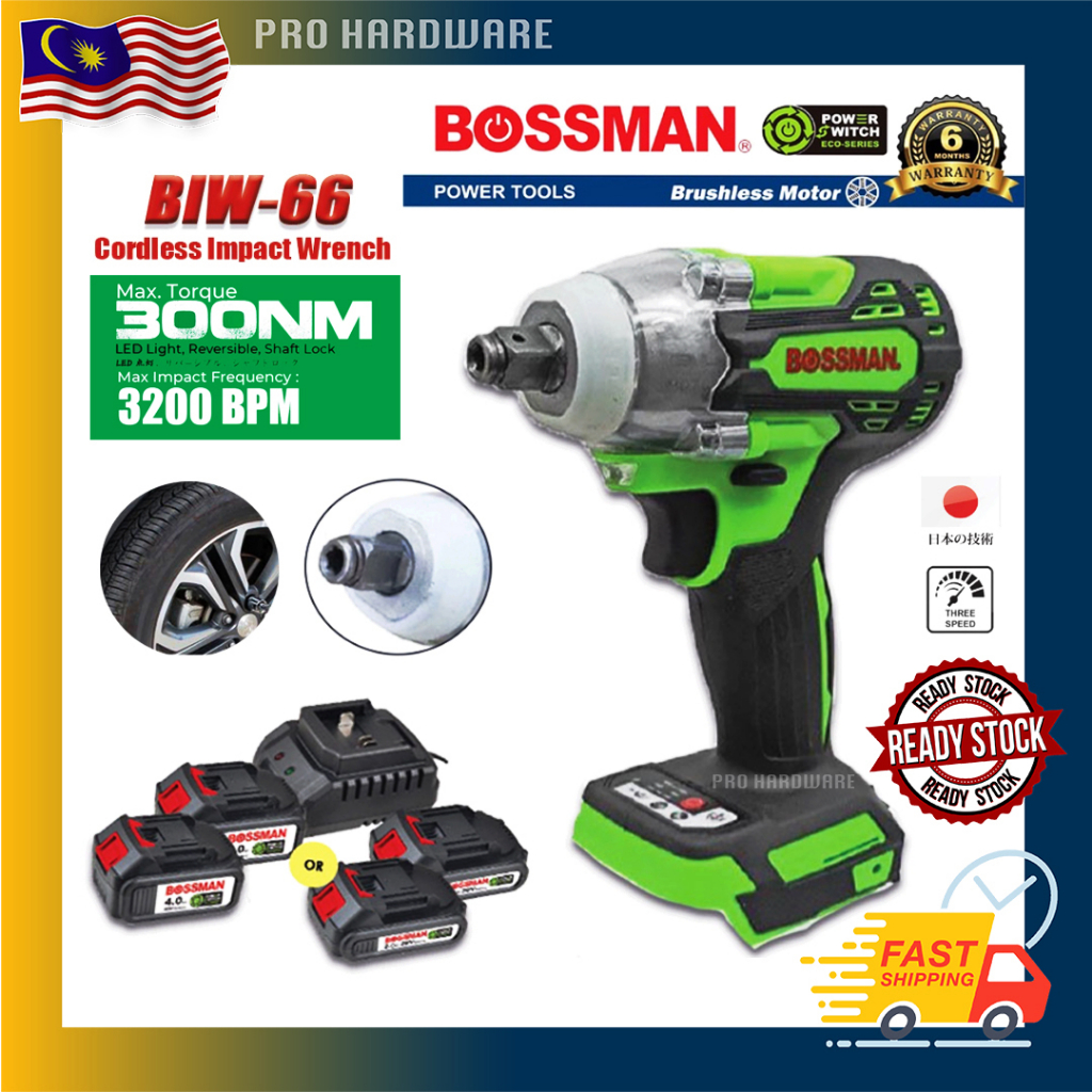 BOSSMAN ECO-SERIES BIW-66 / BIW66 20V 1/2" Cordless Brushless Impact ...