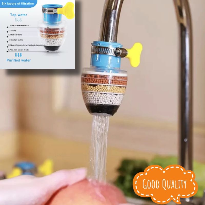 Upgraded 6 Layer Faucet Filter 💧Kran Air Pembersih Household Round ...