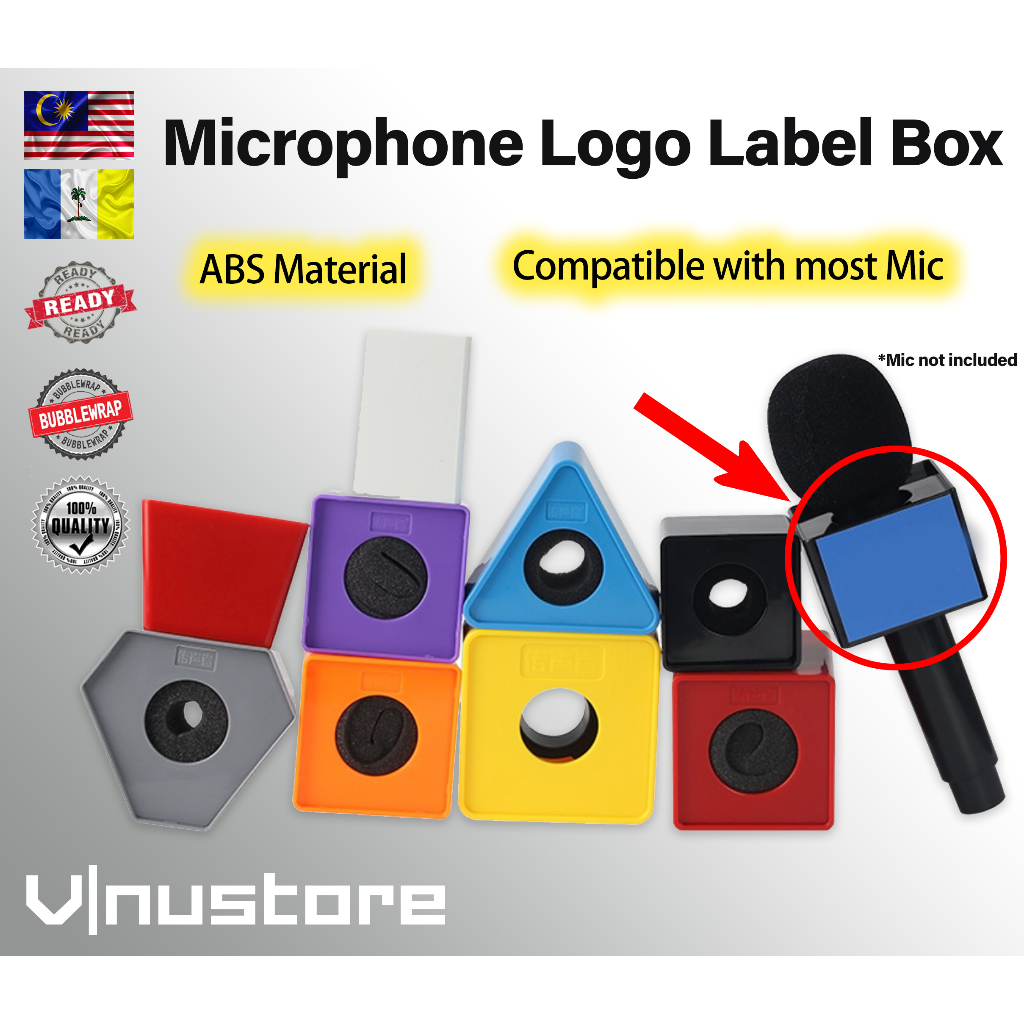 Mic Logo Label Box | Microphone Brand Accessories | Shopee Malaysia