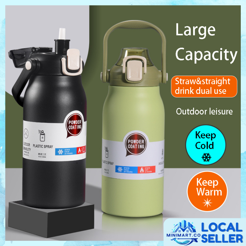 1300/1700ML 316 Stainless Steel Thermos Cup Mug Bottle with Handle ...