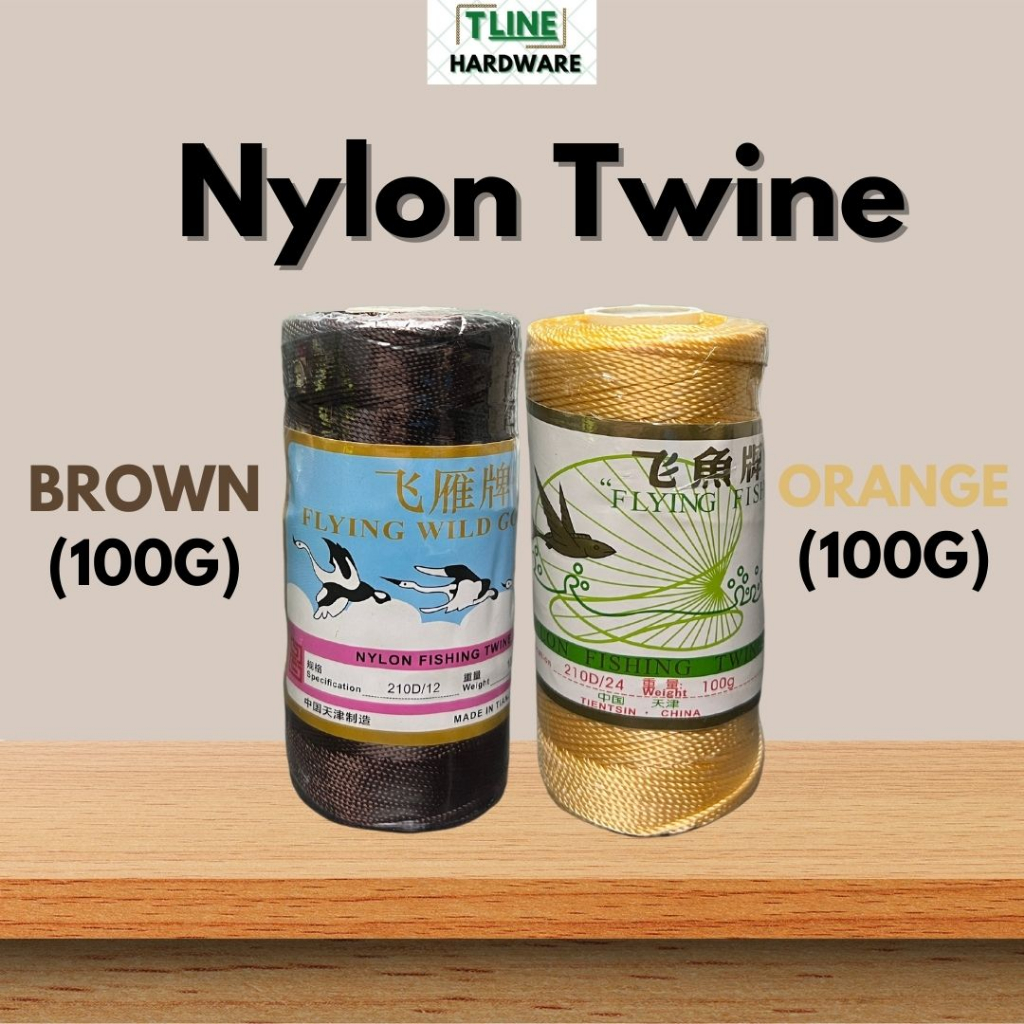 Brown,Orange-(100G) Benang Nylon-Nylon Fishing Twine/Jahit Tapak Kasut ...