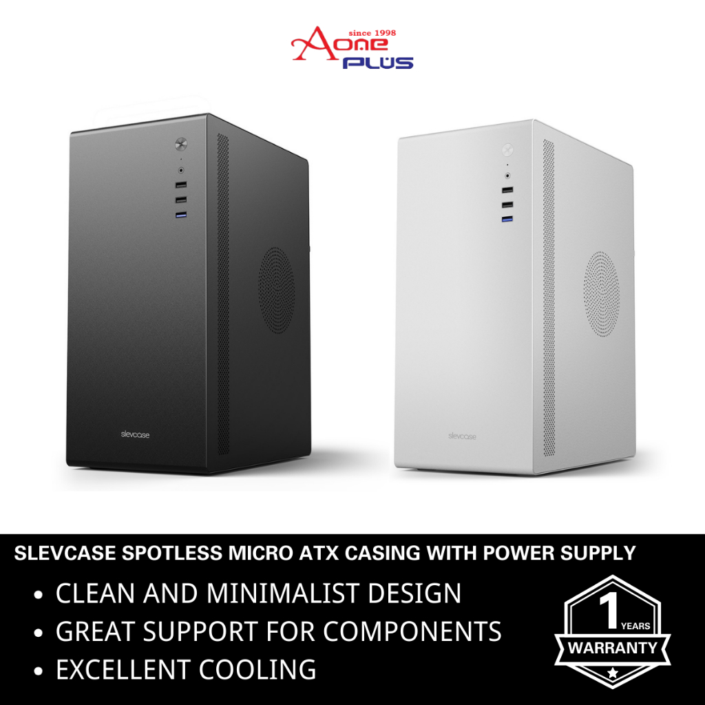 (AONE PLUS SS2) SLEVCASE SPOTLESS Micro ATX Casing WITH POWER SUPPLY ...