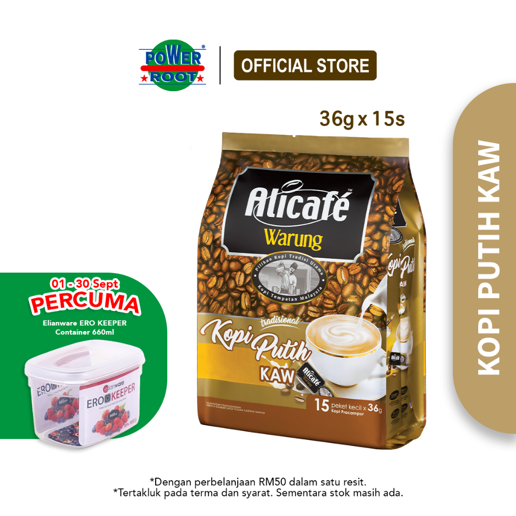 Alicafe Warung 3 in 1 Kopi Putih KAW (36gm X 15 Sachets) | Shopee Malaysia