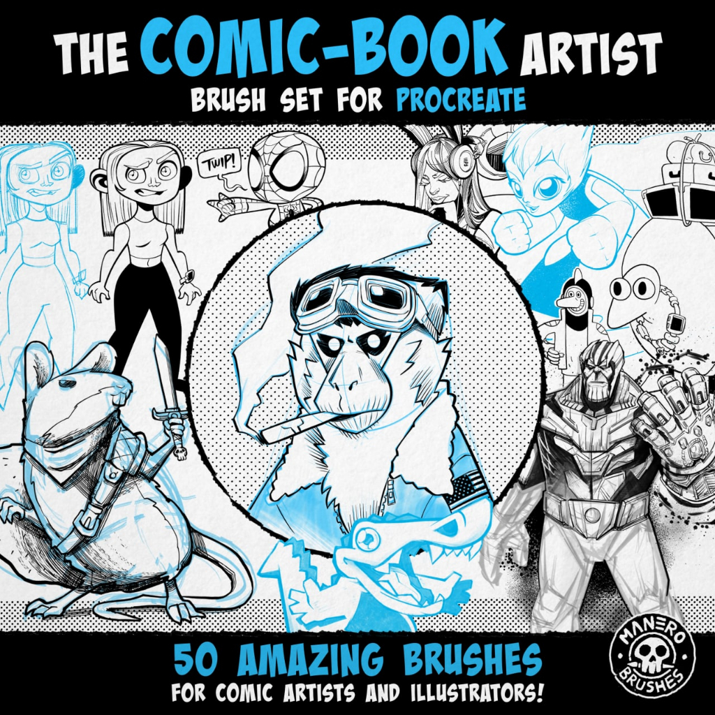 [P323] The Comic-Book Artist Brush Set for Procreate | Comic Procreate Brushes | Procreate ...