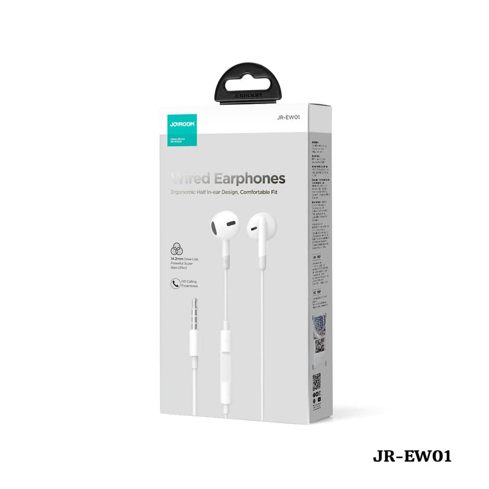 JOYROOM JR-EW01 3.5MM Wired Series Half In-Ear Wired Earphones | Shopee Malaysia