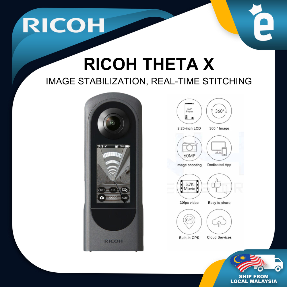 Ricoh Theta X 360 degree camera Ricoh THETA X 360° Camera | Shopee Malaysia