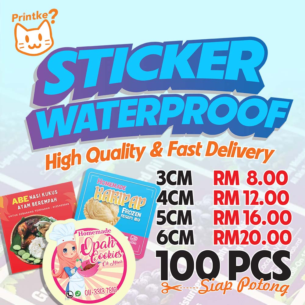 😸100PCS😸 3CM-6CM / STICKER HOME MADE LABEL / WATERPROOF STICKER / KALIS ...