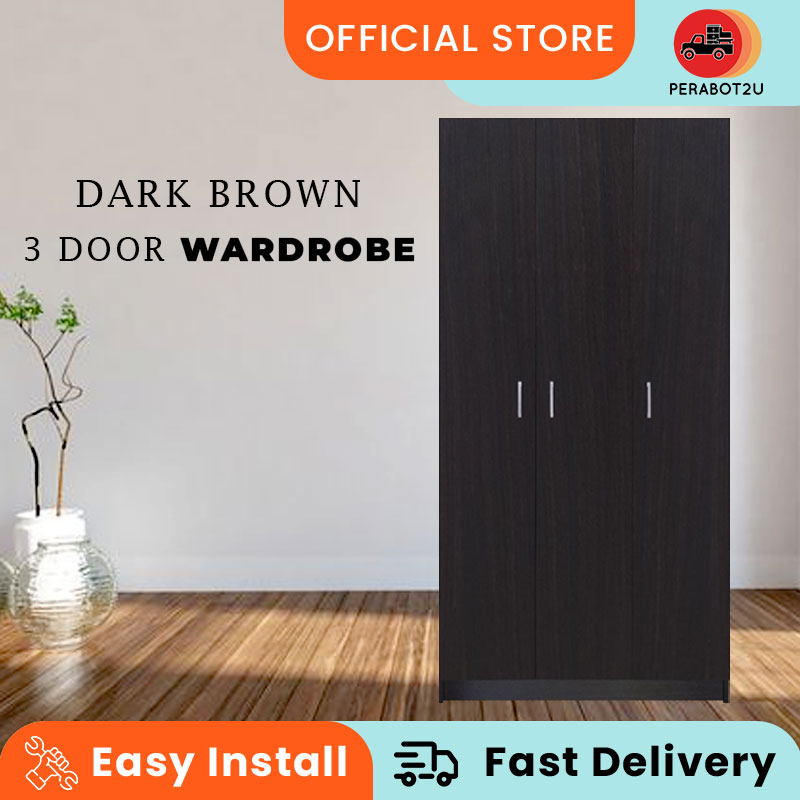 P2U READY STOCK Almari Pakaian 3 Pintu/Almari Baju/Kabinet Pakaian ...