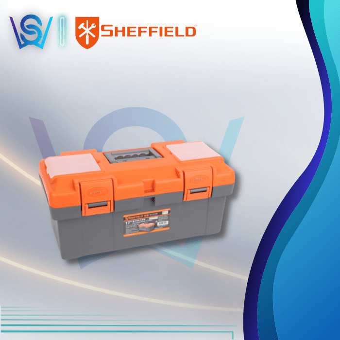 SHEFFIELD 19" Heavy Duty Hard Plastic Tool Box Storage Fishing Kotak ...