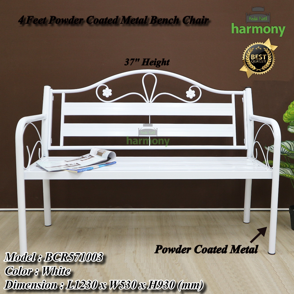 Harmony Powder Coated Metal Bench Chair / Metal Garden Bench Chair ...