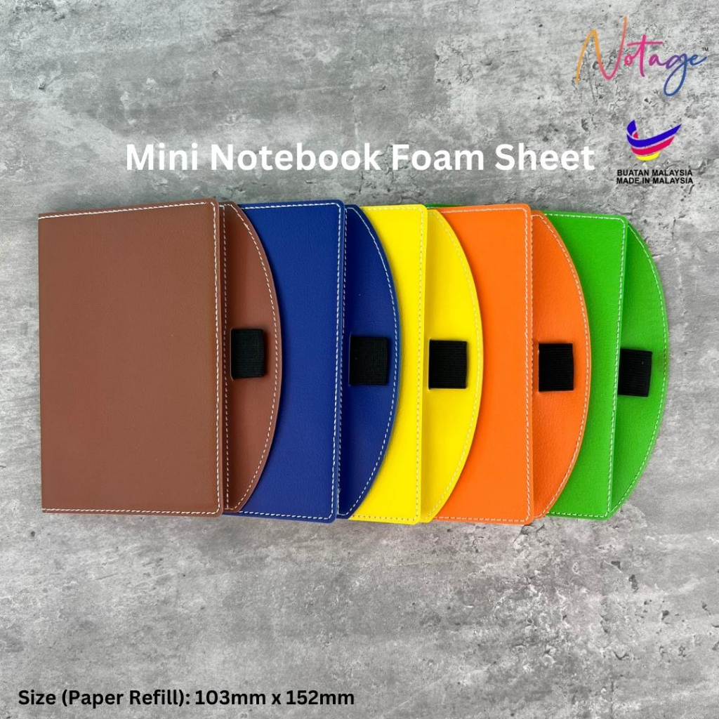 Mini notebook 2025 PVC Cover Foam Sheet with Pen Holder Buku Nota Desk ...
