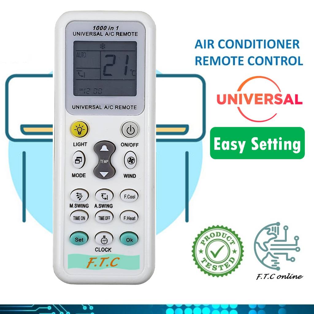 Universal Air Cond Aircond Air Conditioner Remote Control K-1028E ...
