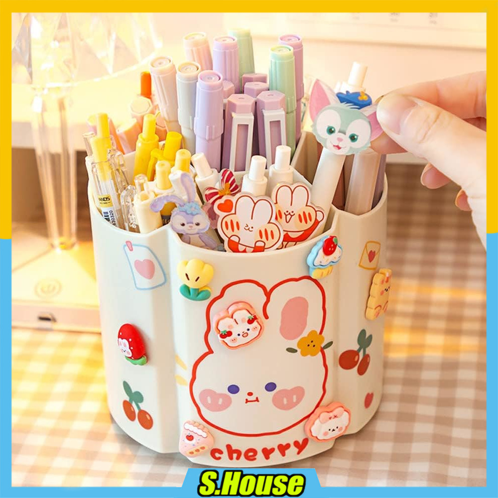 Rotatable Rack Pencil Colour Magic Pen Stationary Cartoon Cute Holder ...