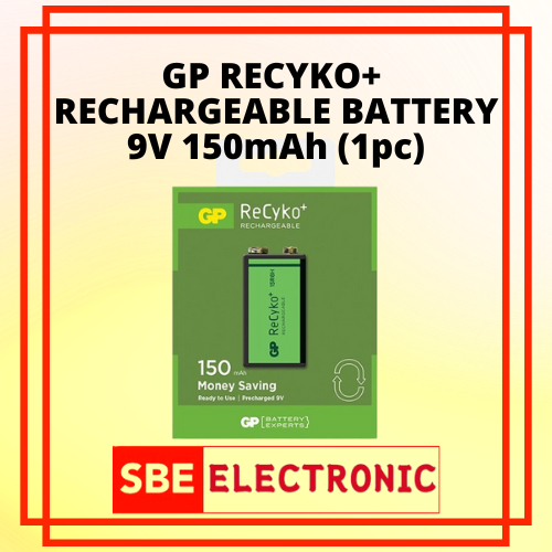 GP Recyko+ Rechargeable Battery 9V 150mAh (1pc) | Shopee Malaysia