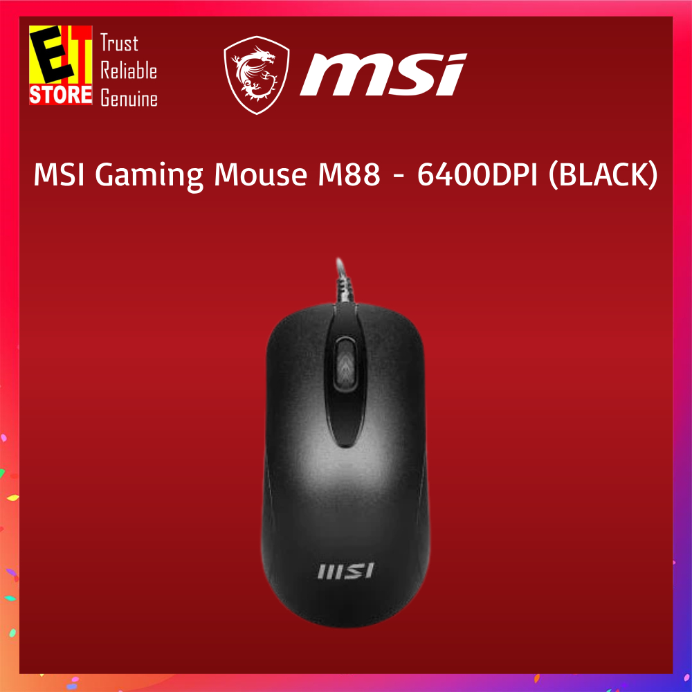 MSI Gaming Wired Optical Mouse M88 - 6400DPI/Black/USB (S12-0401940-V33 ...
