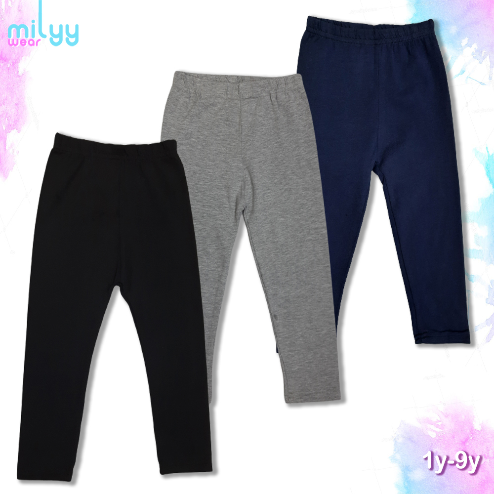 KIDS LEGGING PLAIN [2y - 10y] Legging Budak Murah | Legging Hitam ...