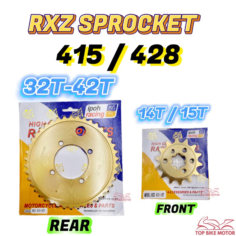 YAMAHA RXZ SPROCKET 415 428 SPOKET SPORKET HONDA RXZ LC135 Y110 Y125 SRL110 Y100 UNIVERSAL ...