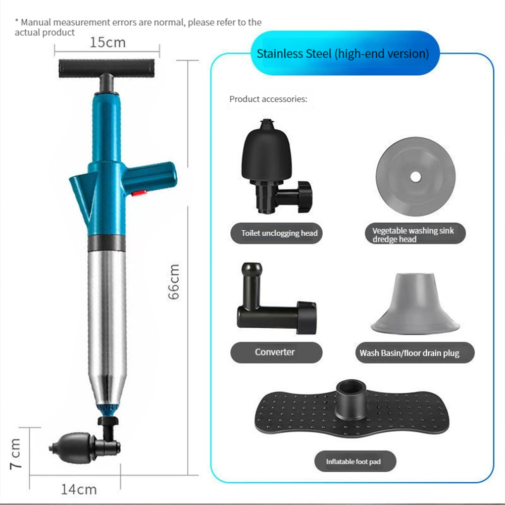 Toilet Plunger High Pressure Air Drain Blaster Pipe Pump ...