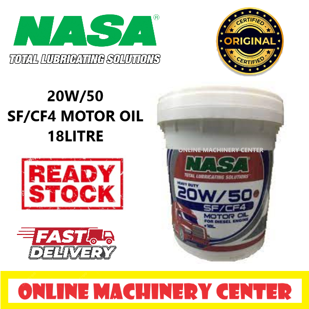 [READY STOCK] NASA 20W/50 SF/CF4 MOTOR OIL 18LITRE MINYAK HITAM 18LITER ...