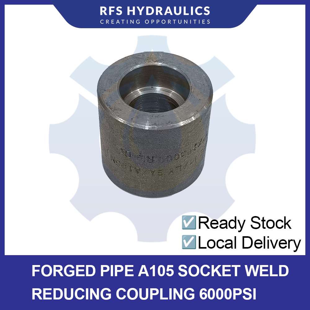 RFS Carbon Steel A105, 3/4" to 3" Socket Weld Reducing Coupling, 6000 ...